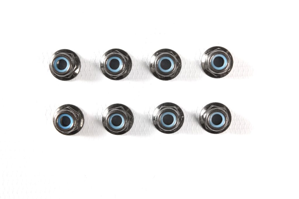 Tamiya 4mm Flange Lock Nut - Black / 8pcs 54642