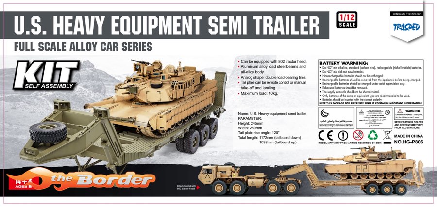 HG US Military Semi Trailer 1:12 Sand RTR Color HG-P806