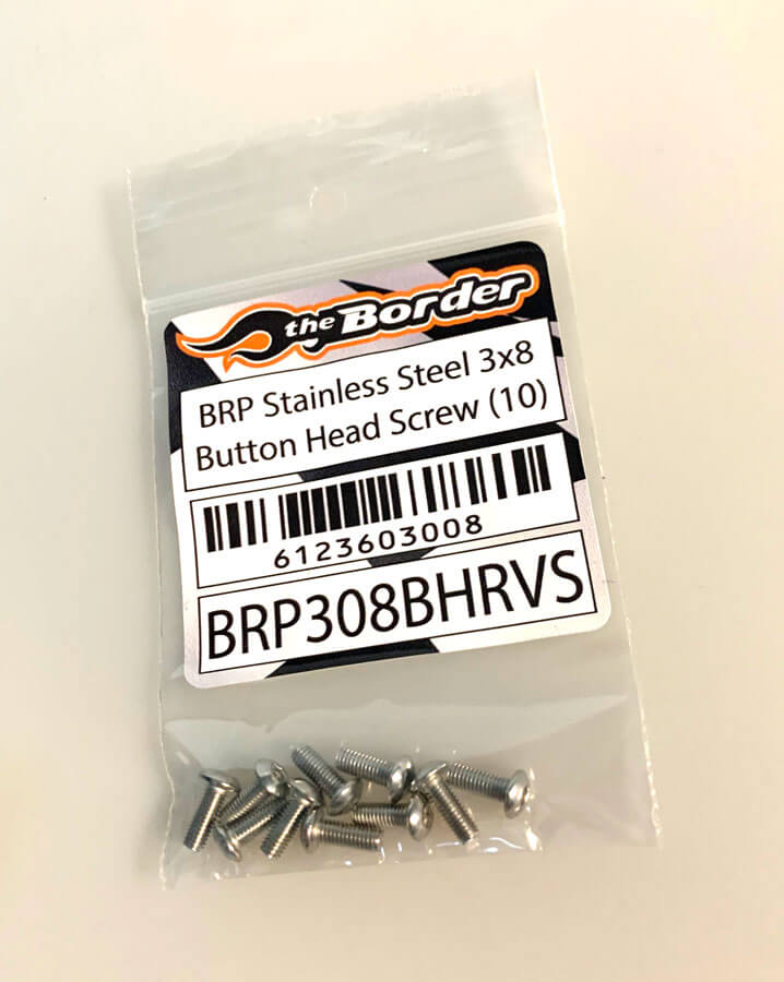 BRP Stainless Steel Screw 3x8 Hex Button Head BRP308BHRVS