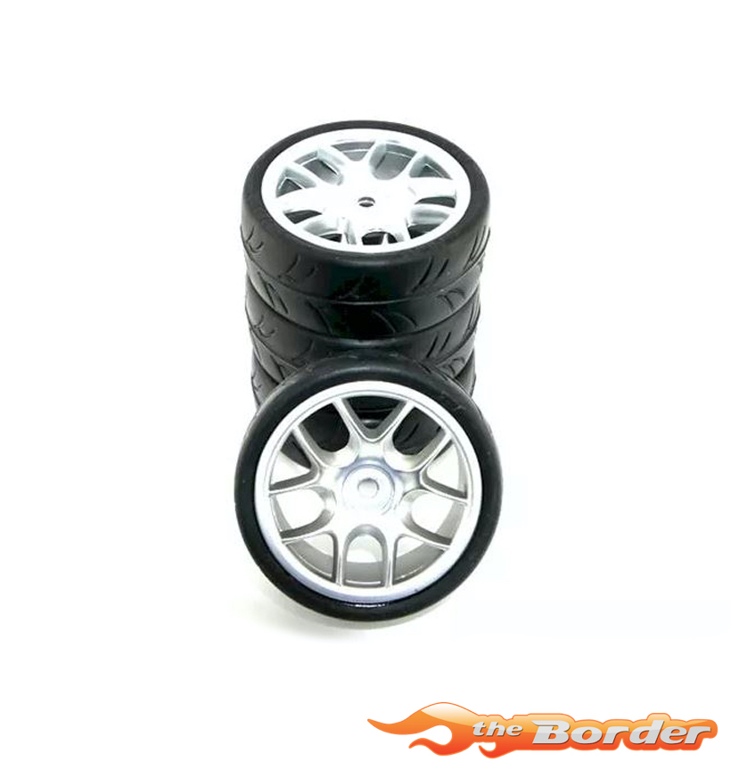 RIDE 1/10 FWD Frontie Preglued Belted Tyres - Silver Wheel RI-26073