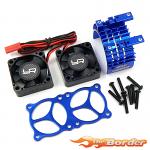 Yeah Racing Alu 540 Motor Heat Sink w/Twin Tornado Fan (Blue) YA-0643BU