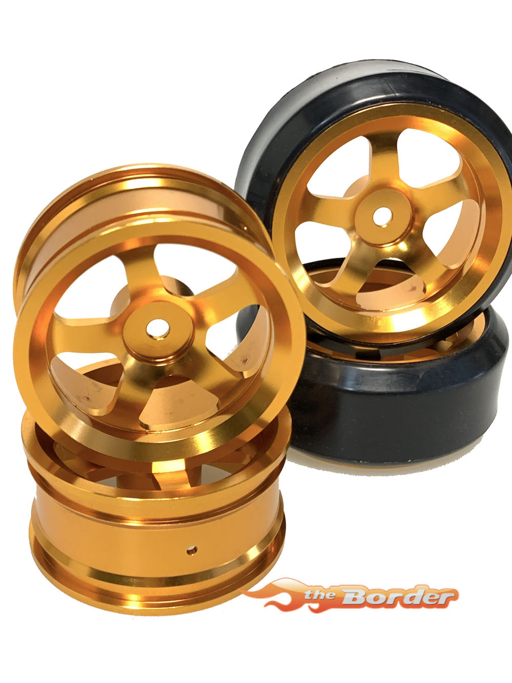 BRP Aluminum Drift Wheels for 1/10 Scale 5-Star Gold (4) BRP03001Gold