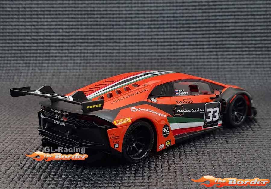 GL Racing Mini-Z Body Lamborghini GT3 Orange No.33 98mm