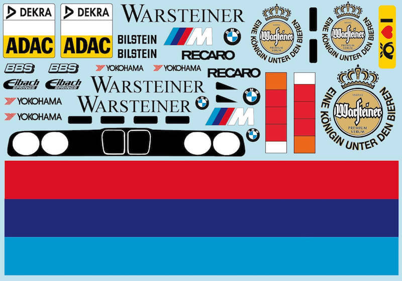 BMVV E30 Livery for 1/12 Car BRPD1529