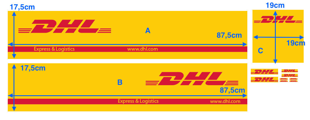 DHL Decal Sheet 1/14 Trailer (Tamiya/Carson 2-Axle Trailer) BRPD1602
